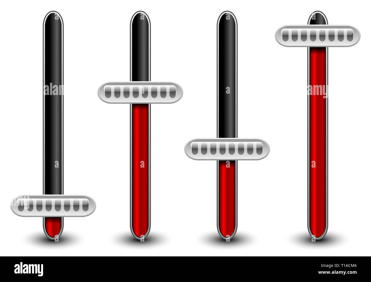 Vertical adjusters, potentiometers of equalizer Stock Photo - Alamy