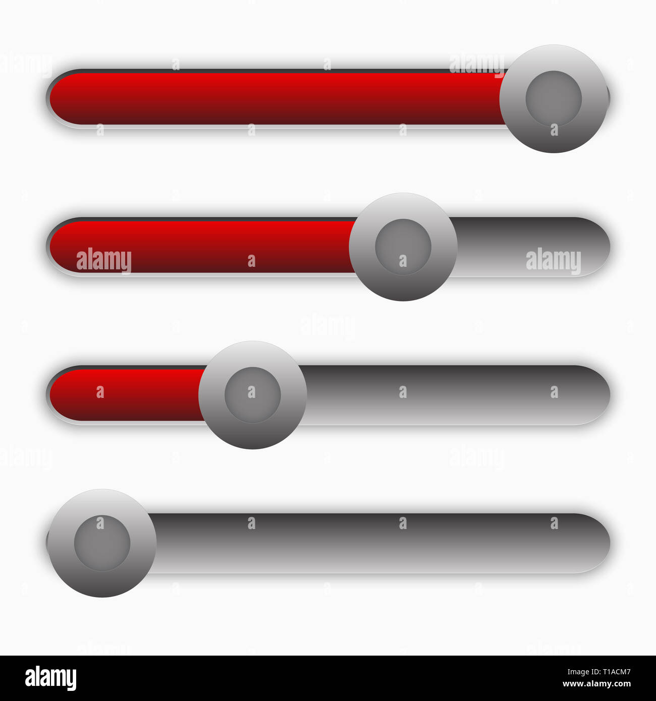 Horizontal progress bars. User interface elements, multimedia concept ...