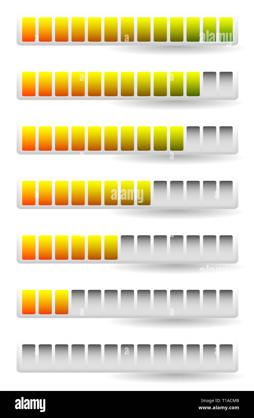 Progress, loading bars. Horizontal bars for measurement, comparison ...