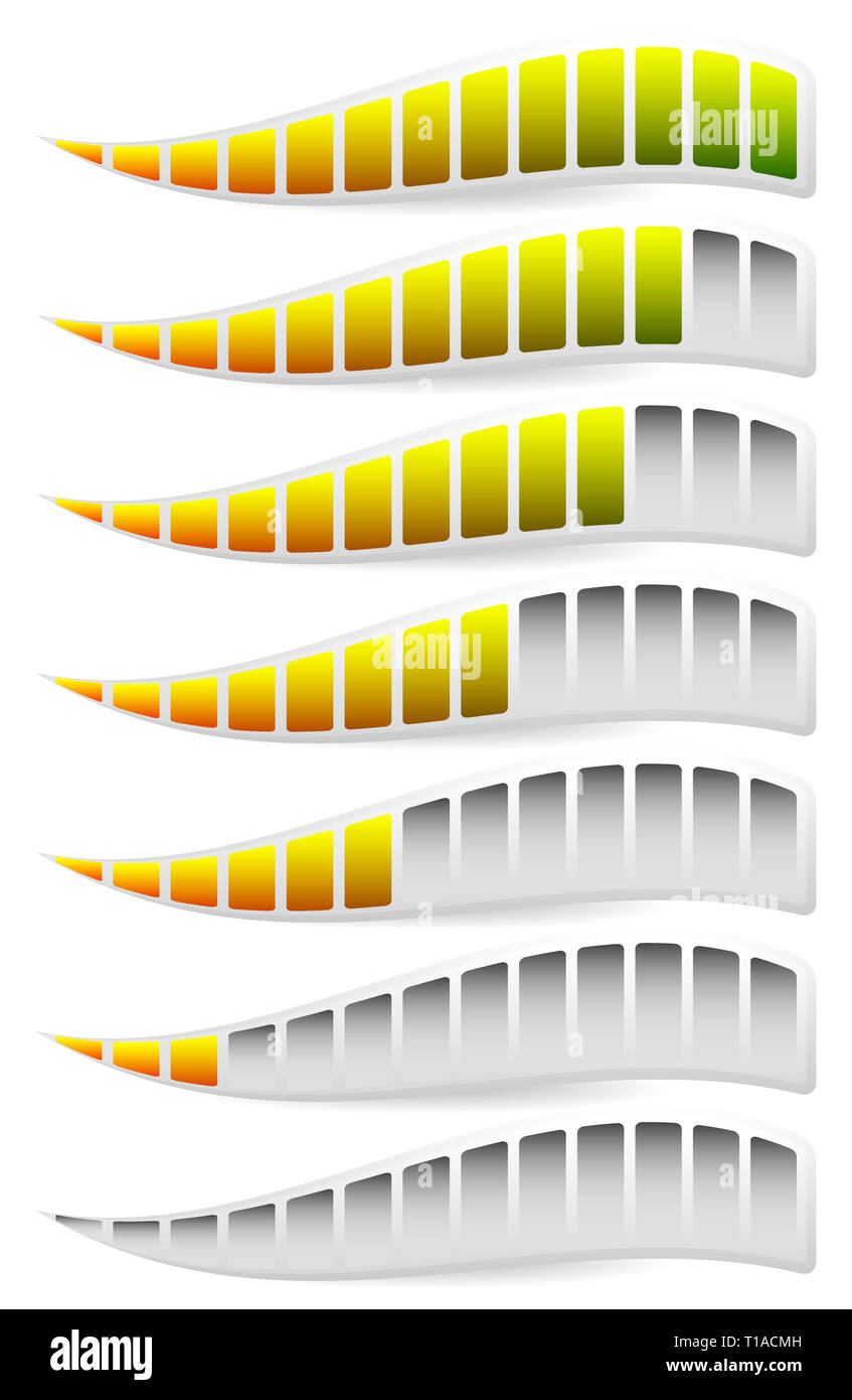 Progress, loading bars. Horizontal bars for measurement, comparison ...