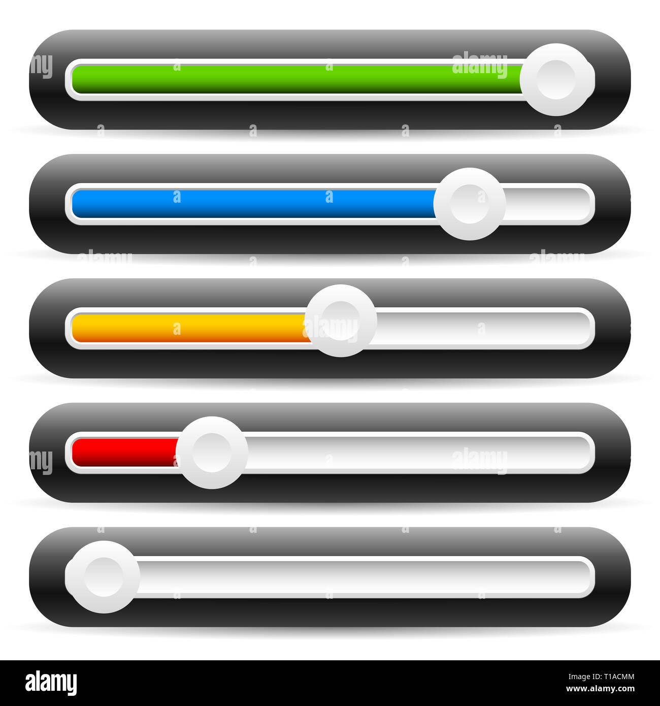Eps 10 vector illustration of Slider, adjuster interface elements ...