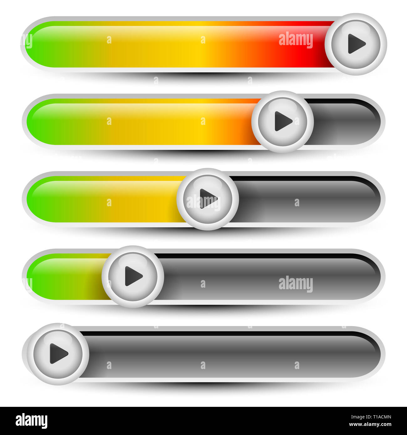 Horizontal progress bars. User interface elements, multimedia concept ...