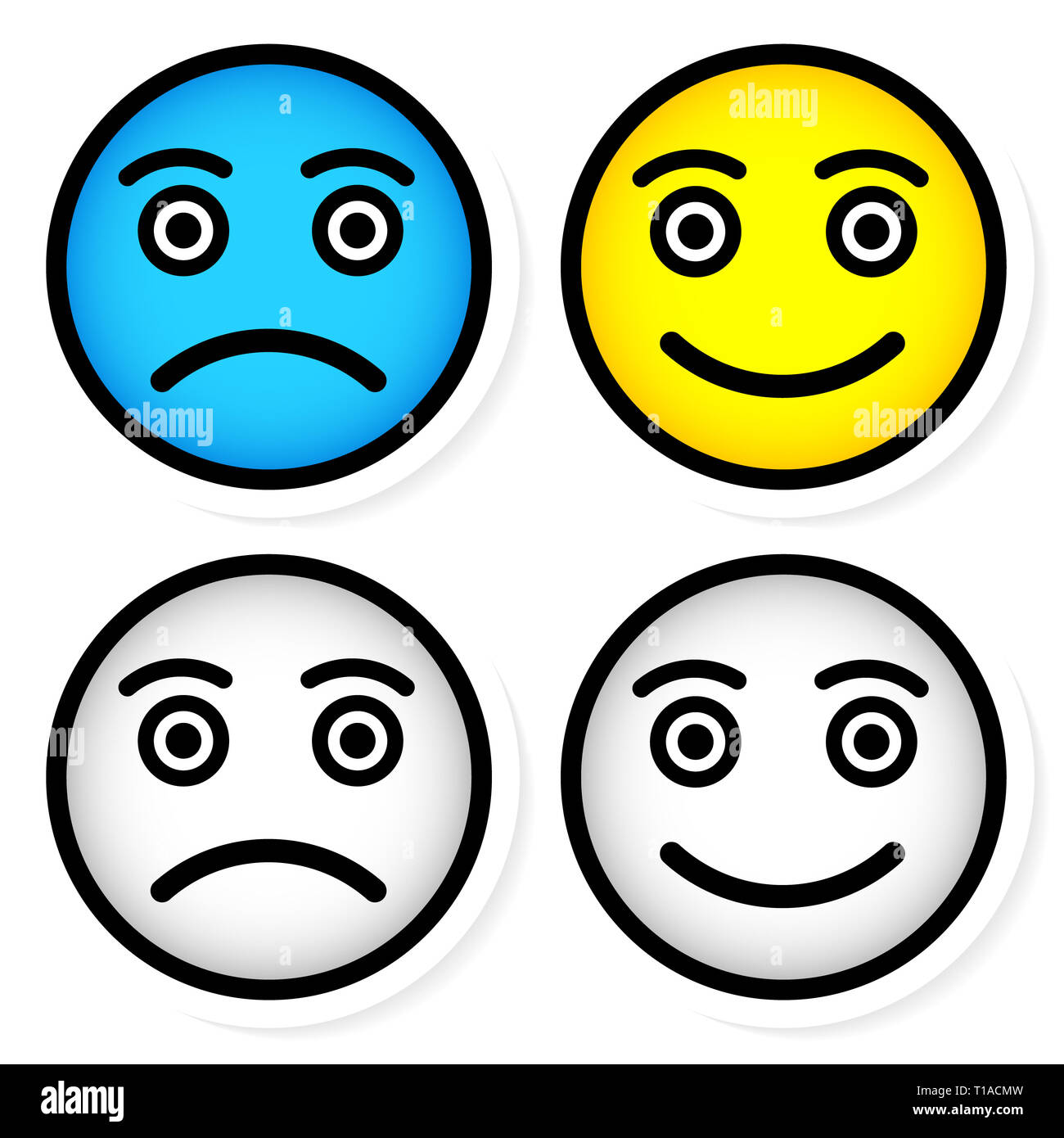 Sad and happy smileys Stock Photo - Alamy