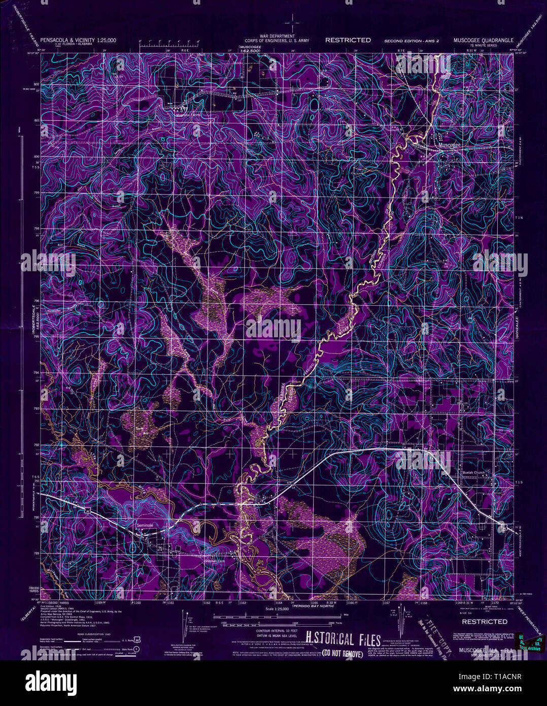 Muscogee map hi-res stock photography and images - Alamy