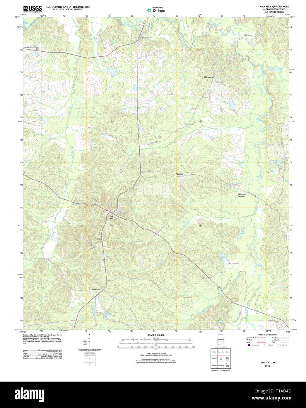 Map of oak hill hi-res stock photography and images - Alamy