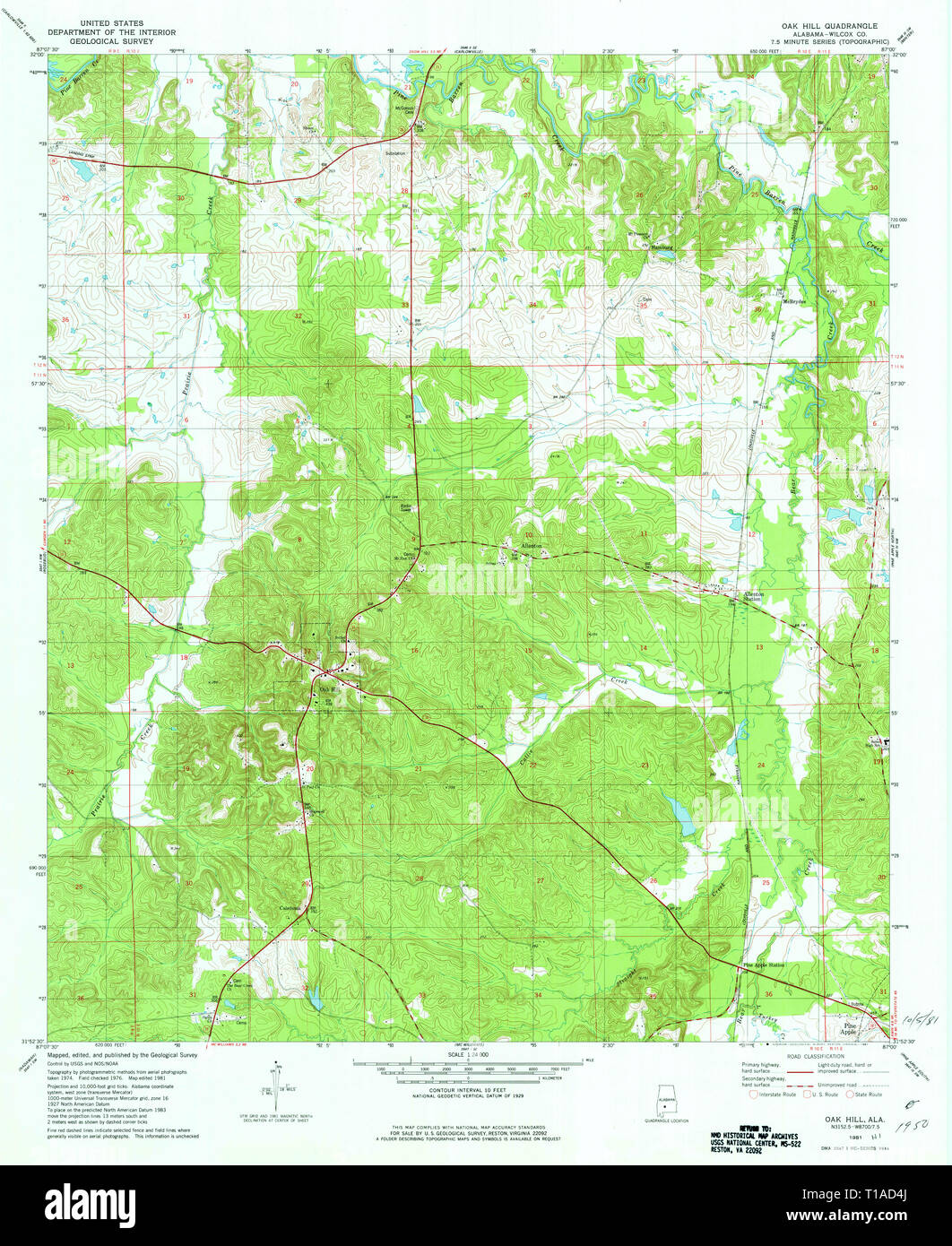 Map of oak hill hi-res stock photography and images - Alamy