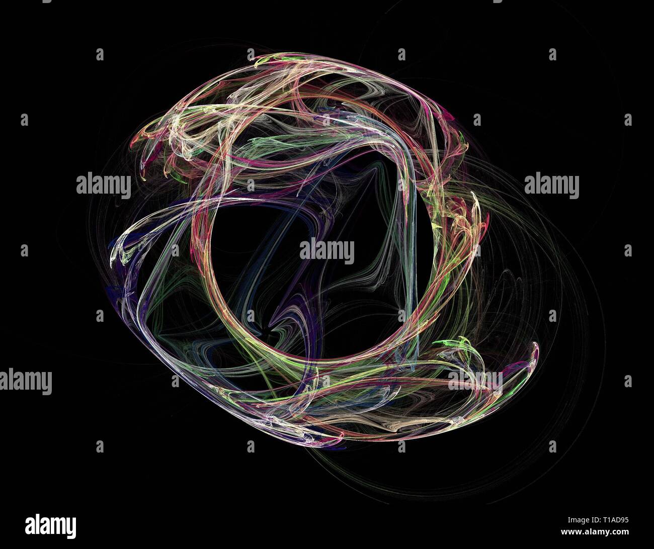 image of one Digital Fractal on Black Color Stock Photo - Alamy