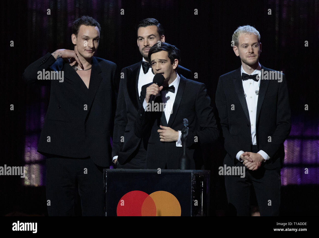 Brit Awards Show 2019 Ceremony at the 02 Arena Featuring: George Daniel ...