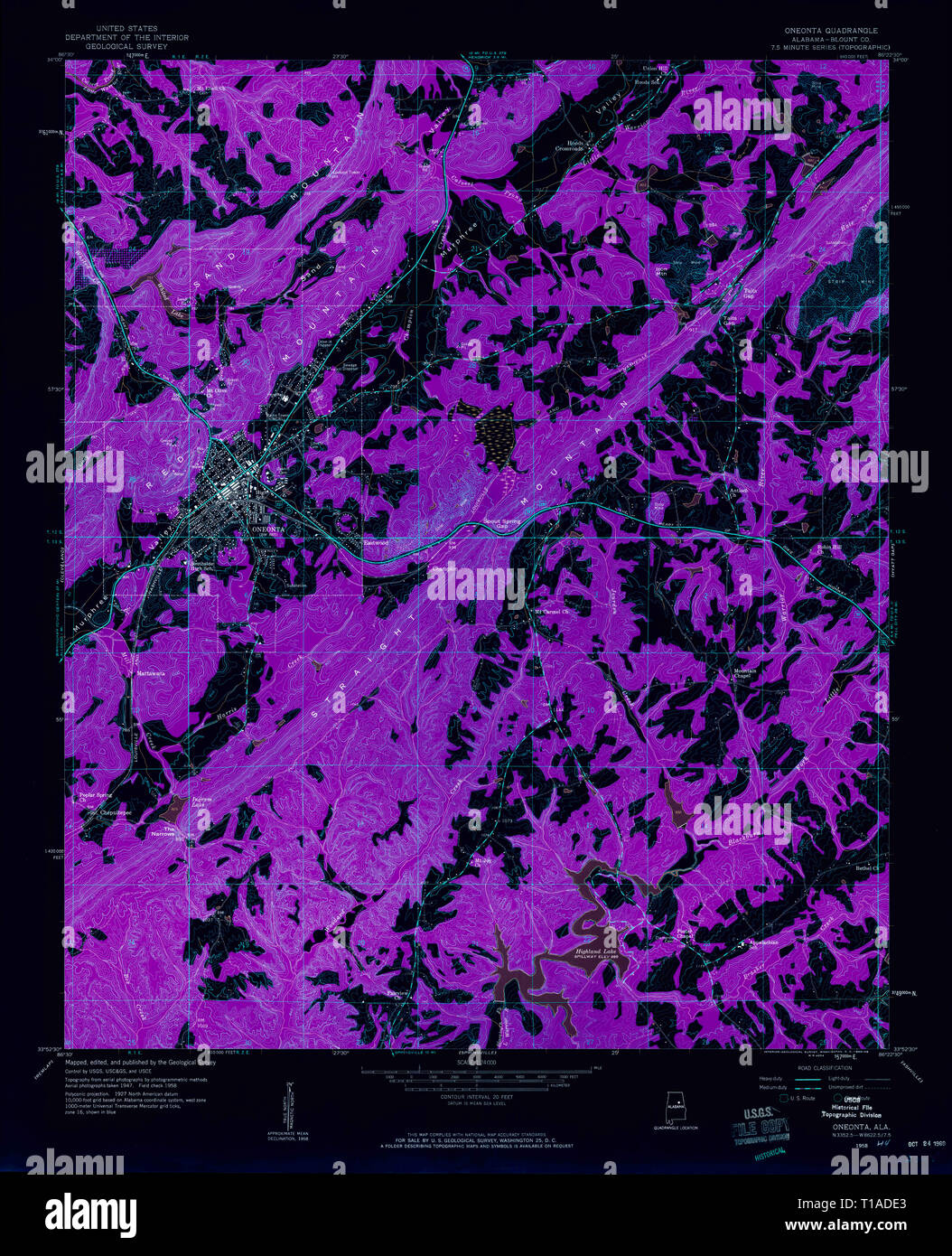 Map of oneonta hi-res stock photography and images - Alamy