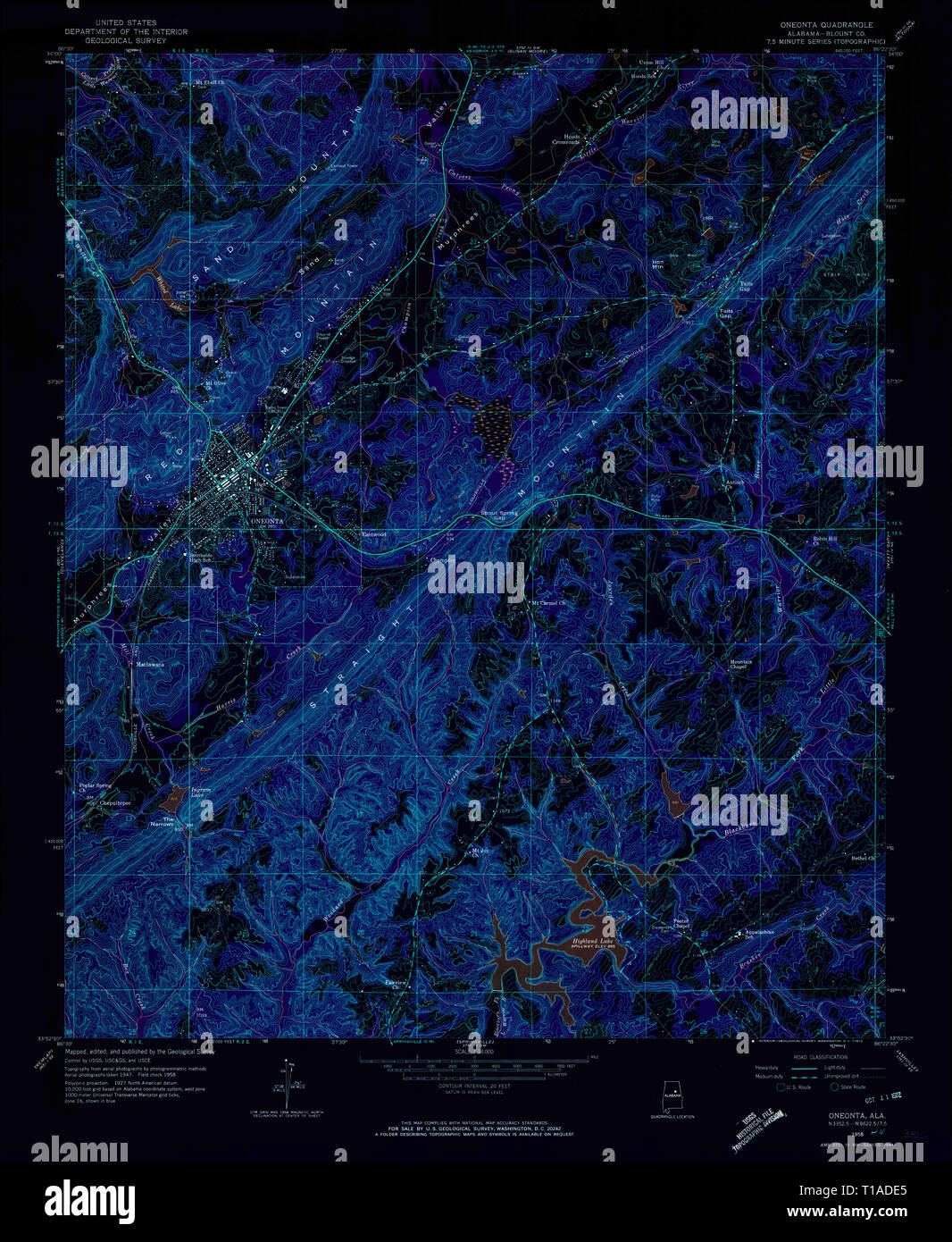 Oneonta alabama map hi-res stock photography and images - Alamy