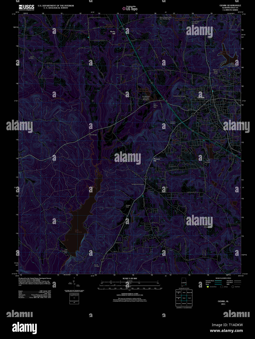 Ozark alabama map hi-res stock photography and images - Alamy