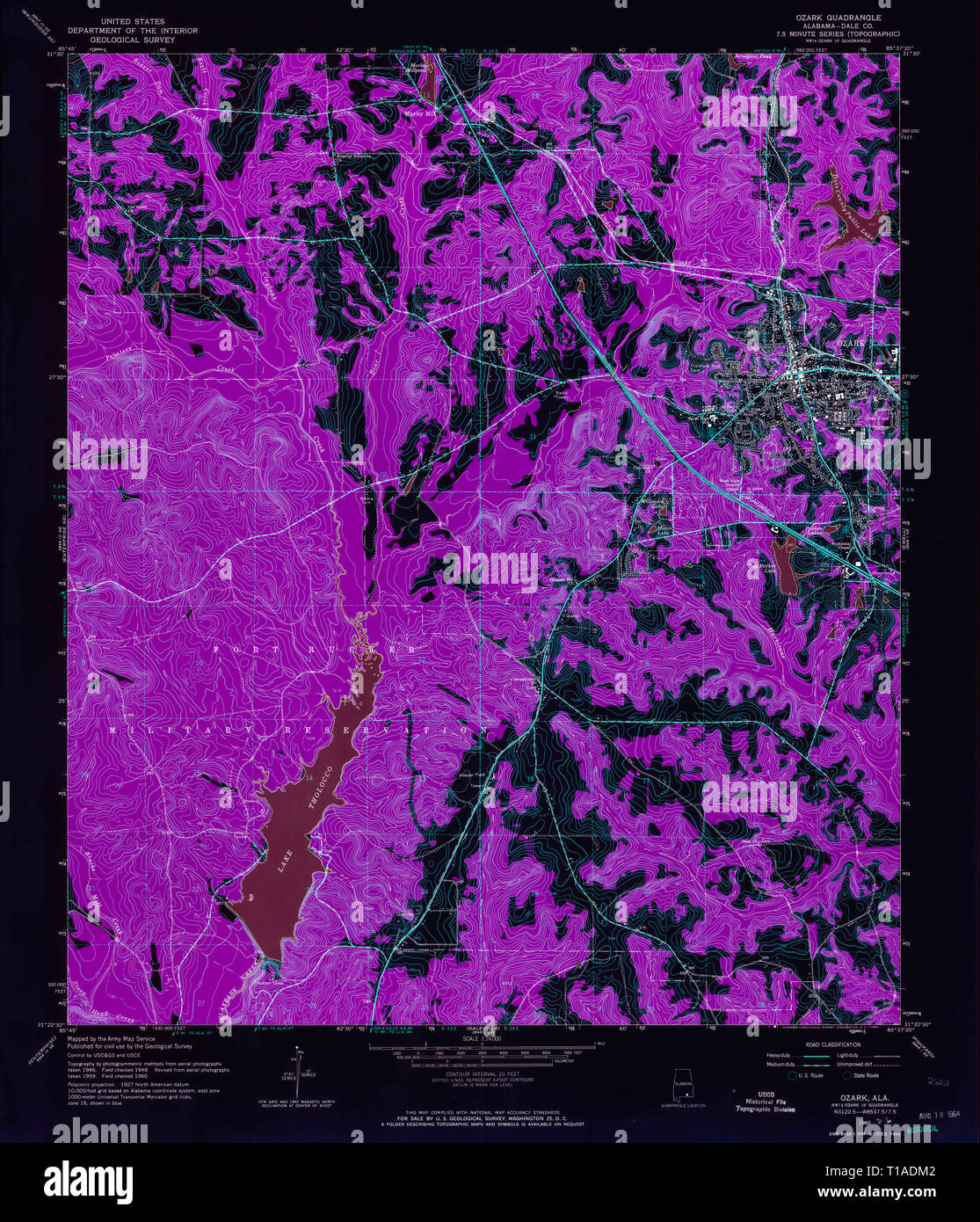 Ozark alabama map hi-res stock photography and images - Alamy