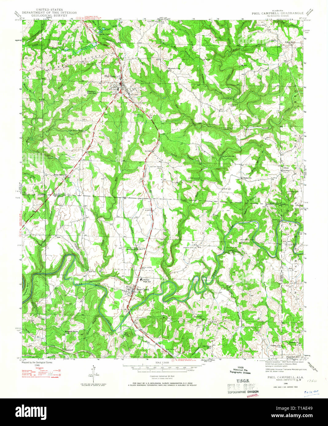 Phil campbell alabama map hi-res stock photography and images - Alamy