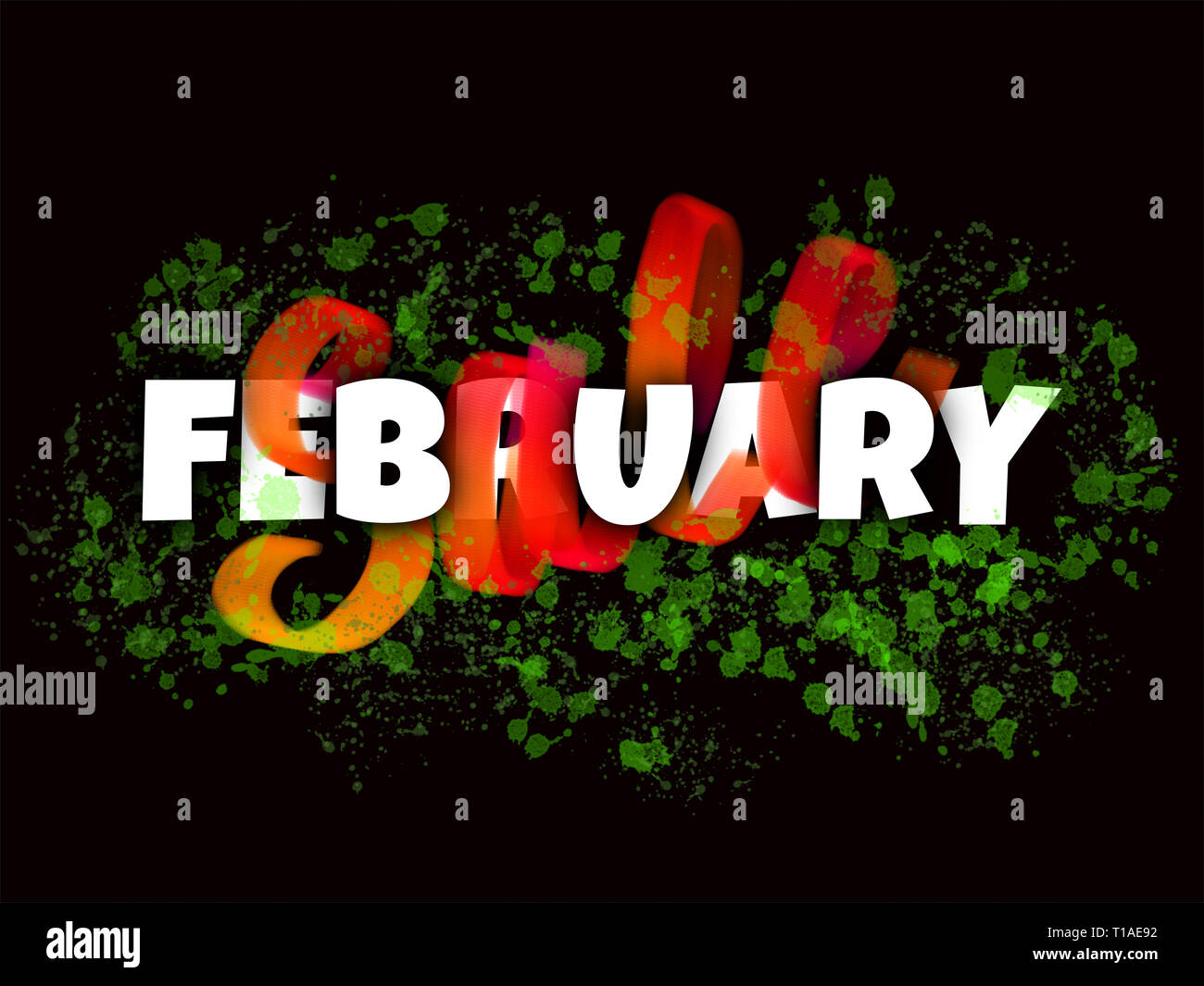 February Sale banner design with typography and glowing hand lettering ...