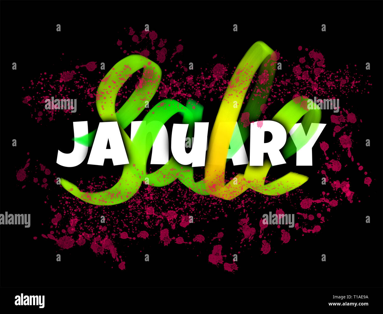 January typography hi-res stock photography and images - Alamy