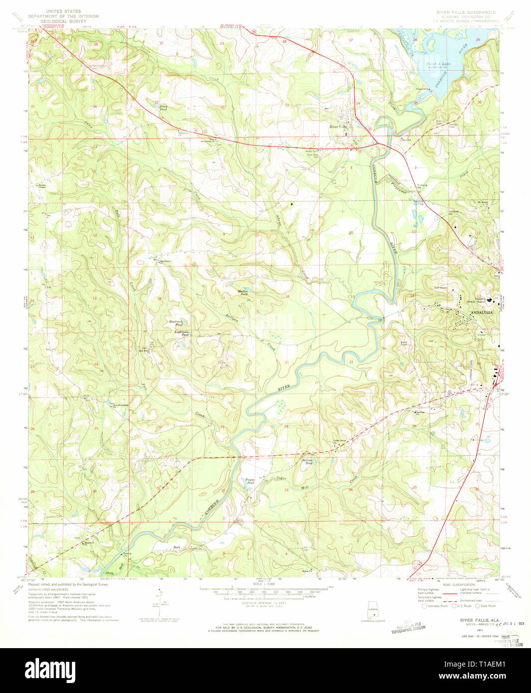 Alabama river map hi-res stock photography and images - Alamy