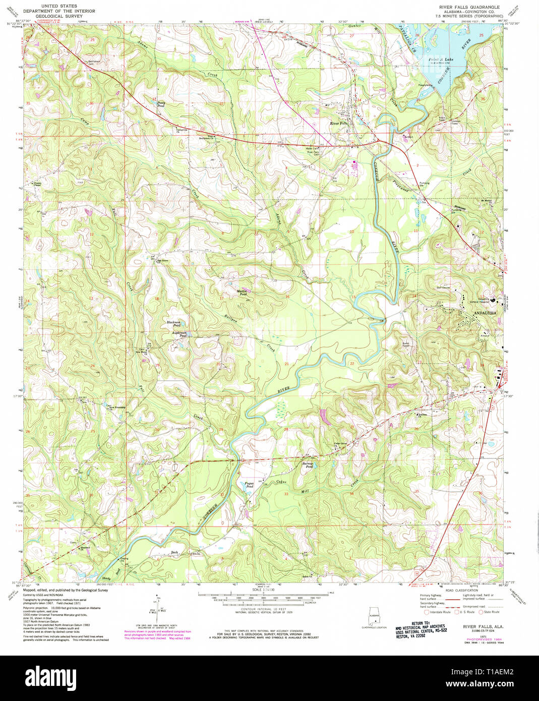 Alabama river map hi-res stock photography and images - Alamy