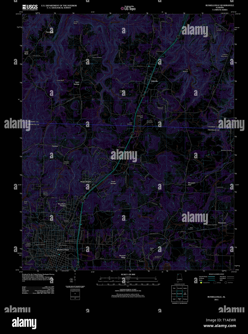 Map of russellville hi-res stock photography and images - Alamy