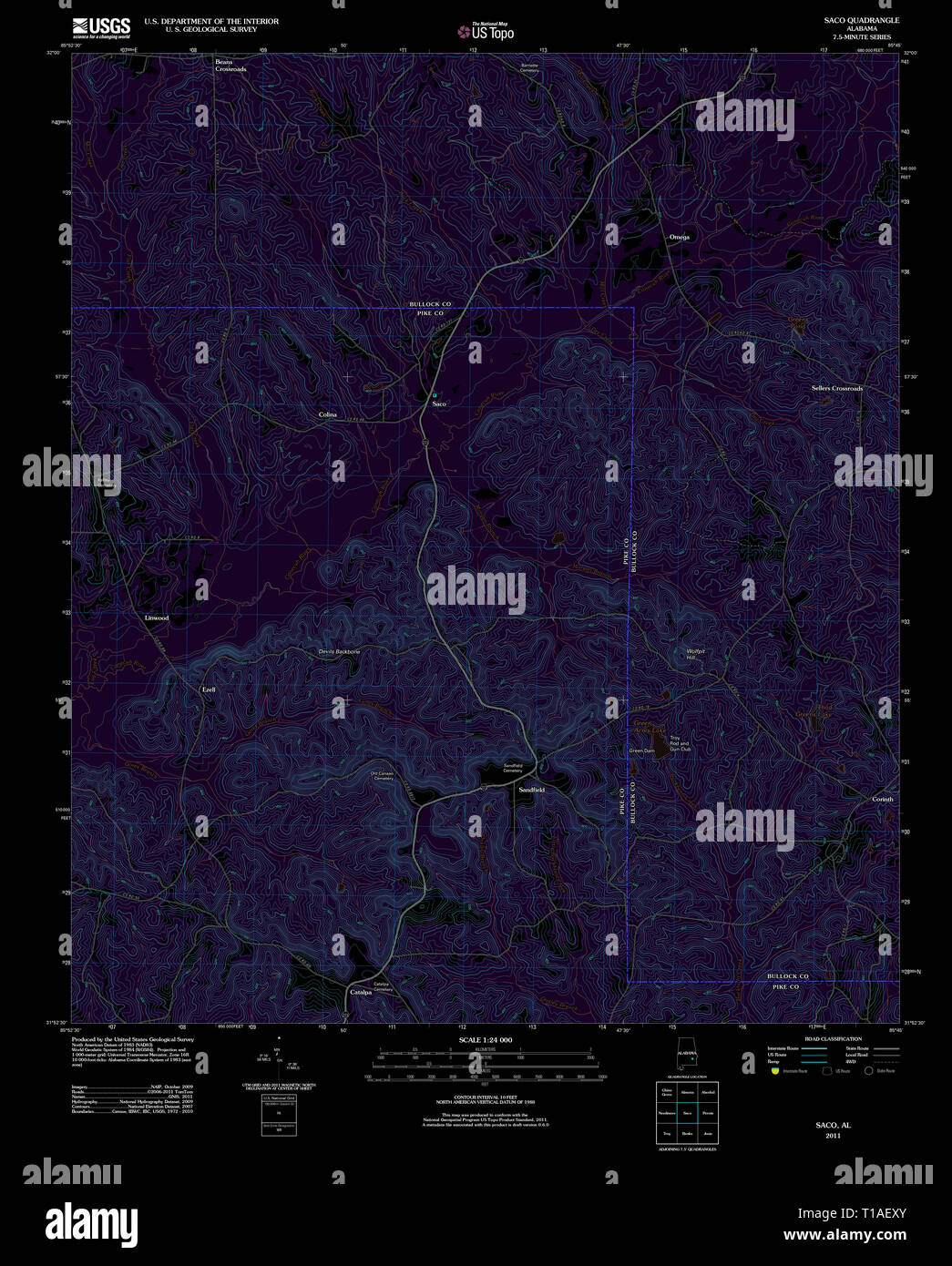Map of saco hi-res stock photography and images - Alamy