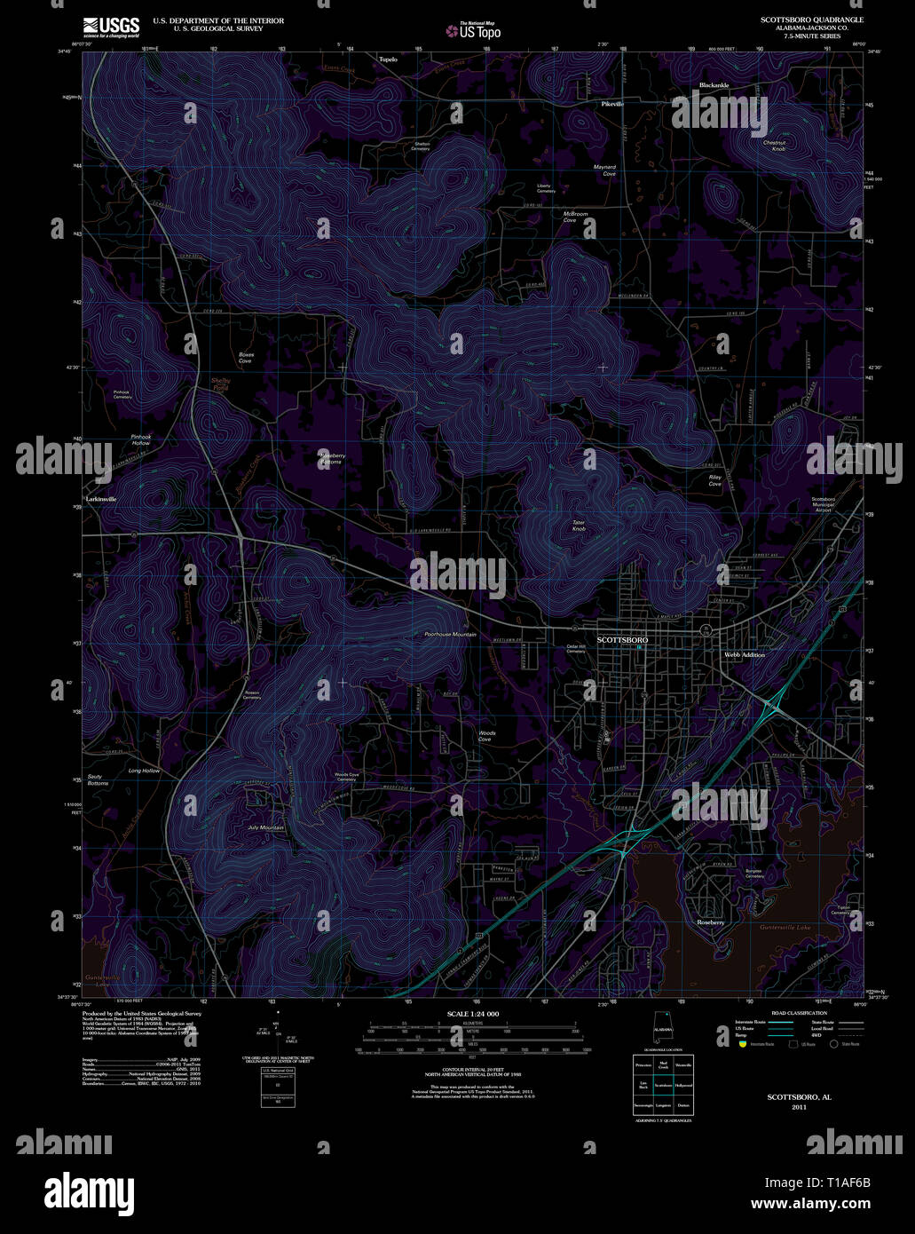 Scottsboro map hi-res stock photography and images - Alamy