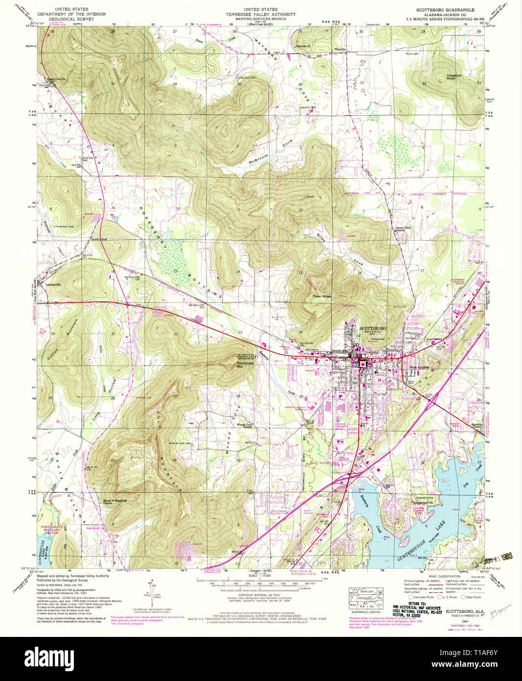 Scottsboro alabama map hi-res stock photography and images - Alamy