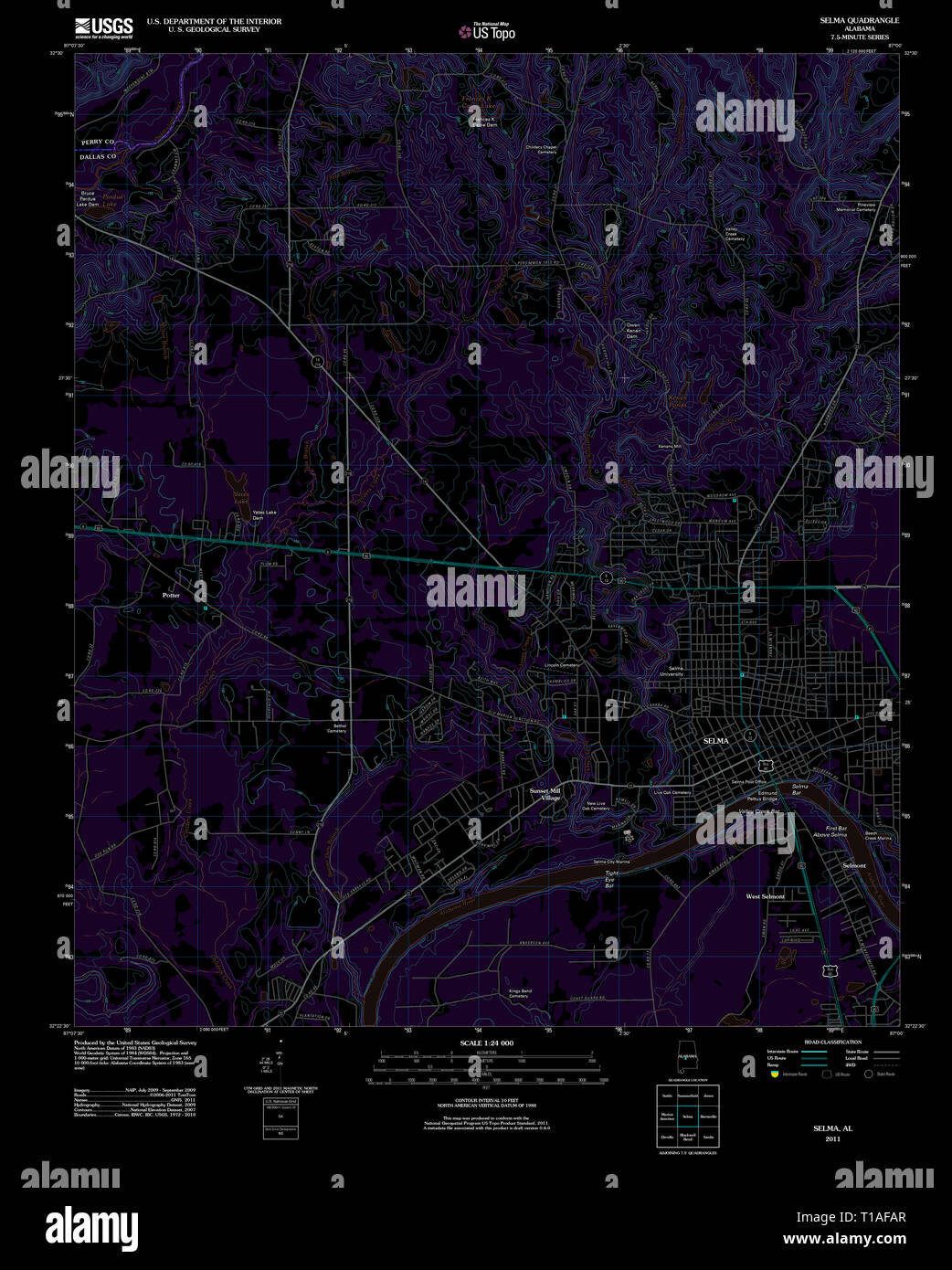 Selma alabama map hi-res stock photography and images - Alamy