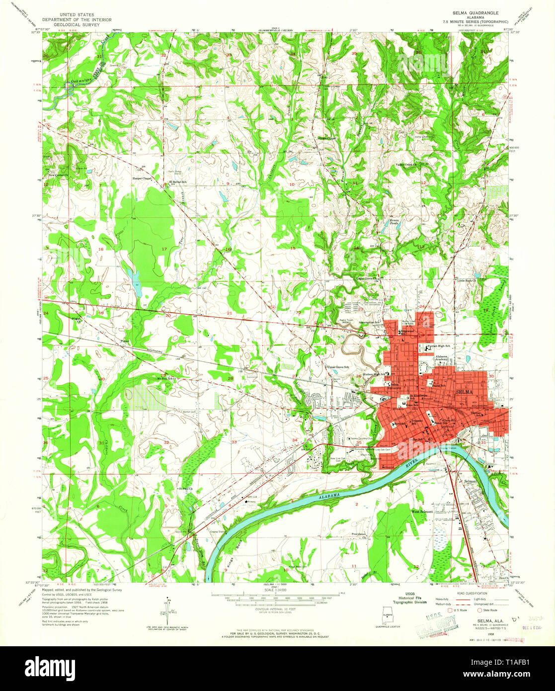 Selma alabama map hi-res stock photography and images - Alamy