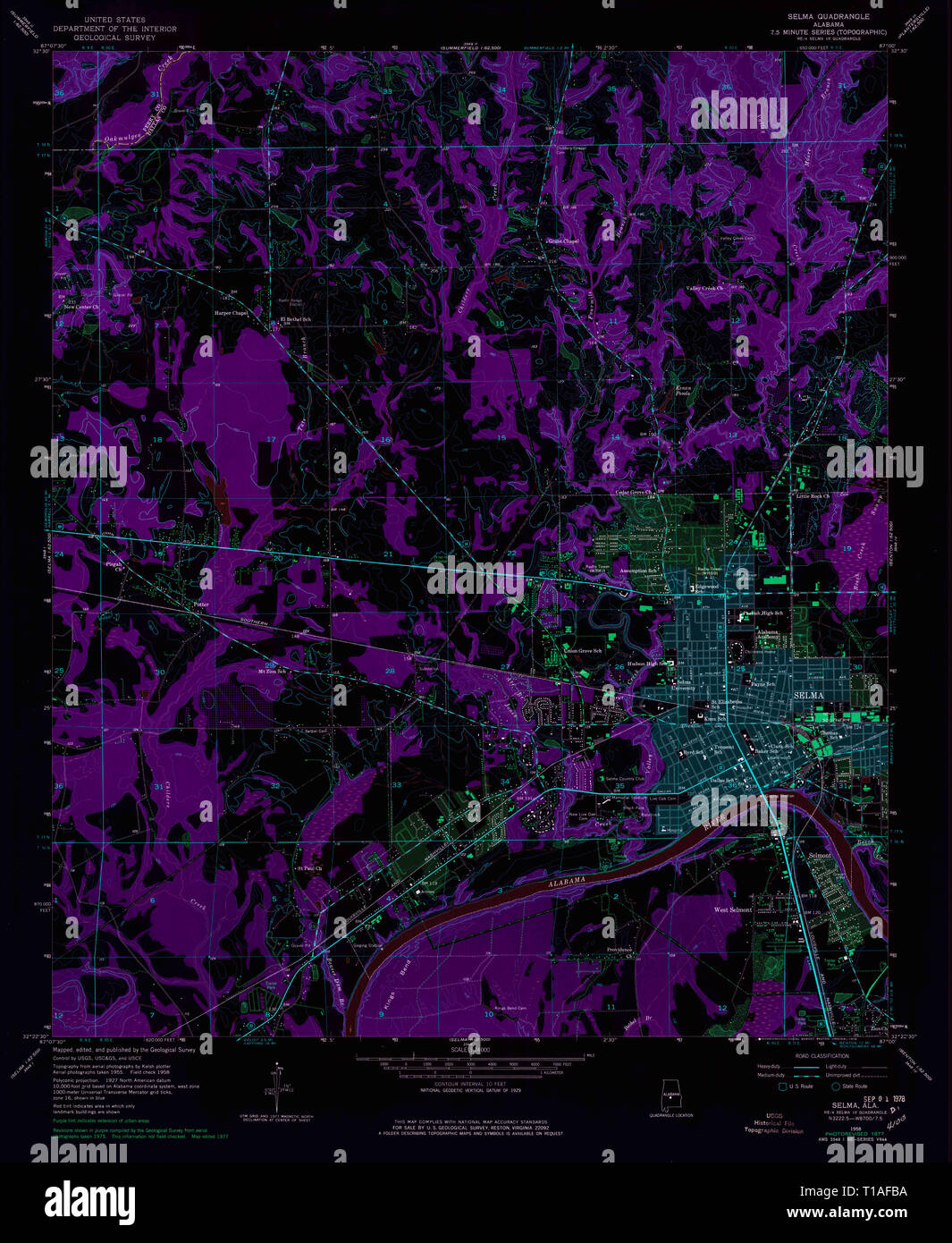 Selma alabama map hi-res stock photography and images - Alamy