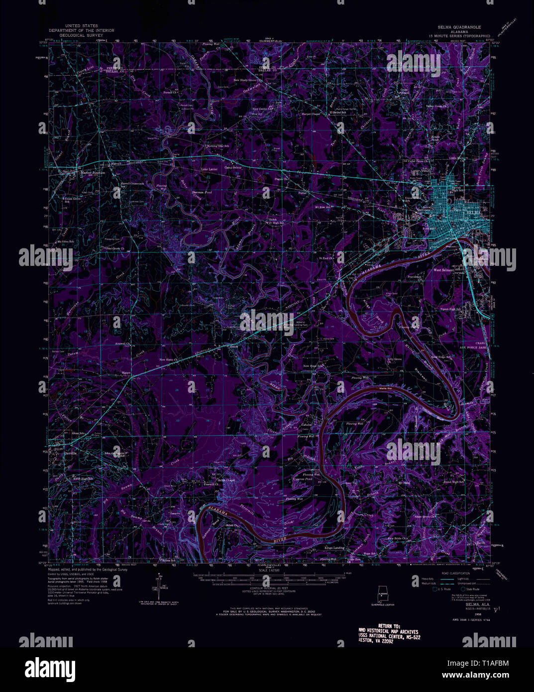 Selma alabama map hi-res stock photography and images - Alamy