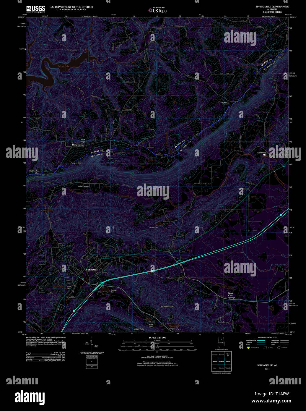 Map of springville hi-res stock photography and images - Alamy
