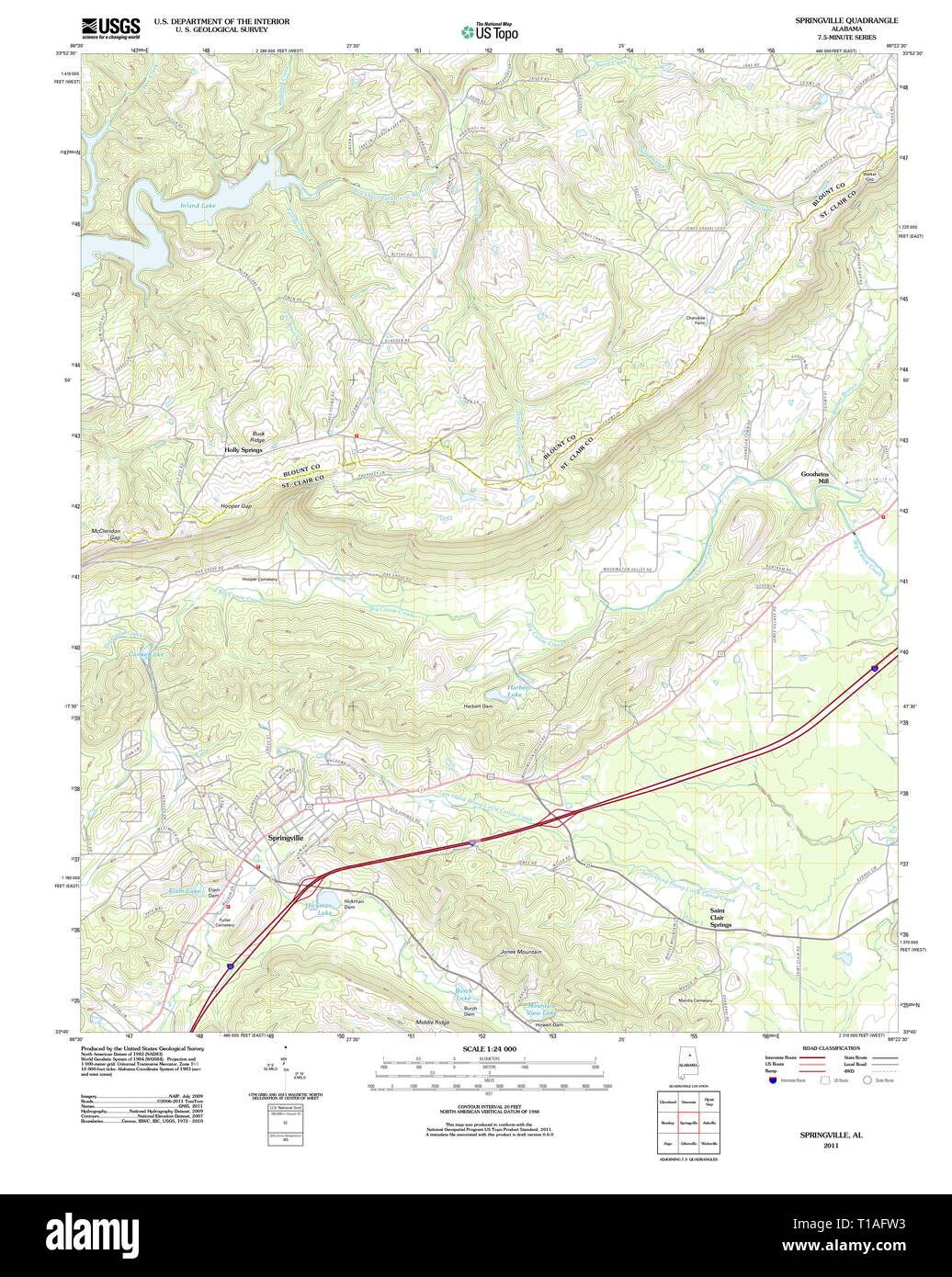 Map of springville hi-res stock photography and images - Alamy