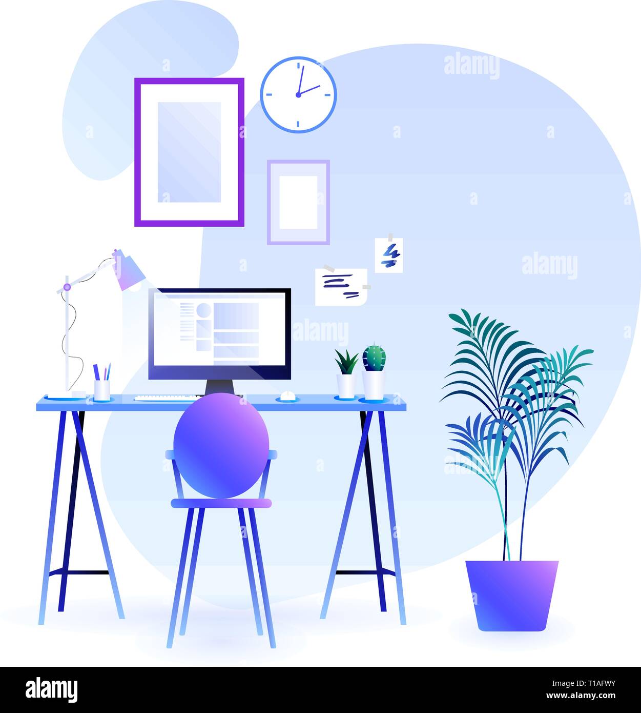 Workplace vector background. Trends illustration Stock Vector Image ...