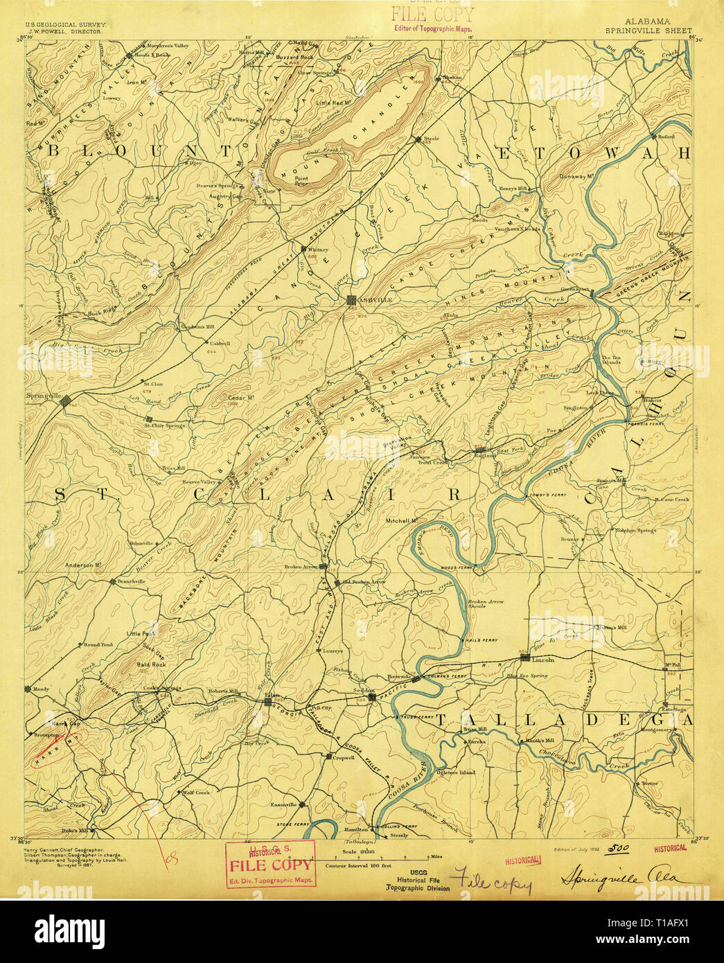 Map of springville hi-res stock photography and images - Alamy