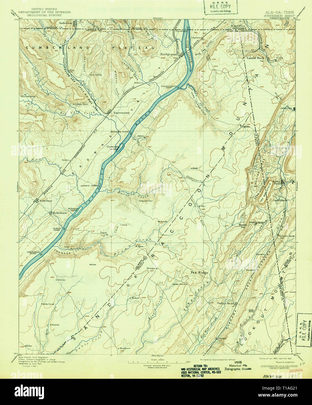 Map of stevenson hi-res stock photography and images - Alamy