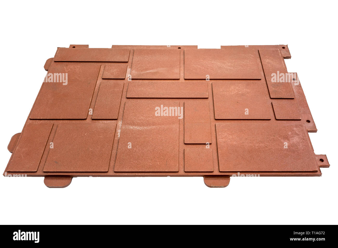 eco-parking paving slabs made of recycled plastic waste isolated on ...