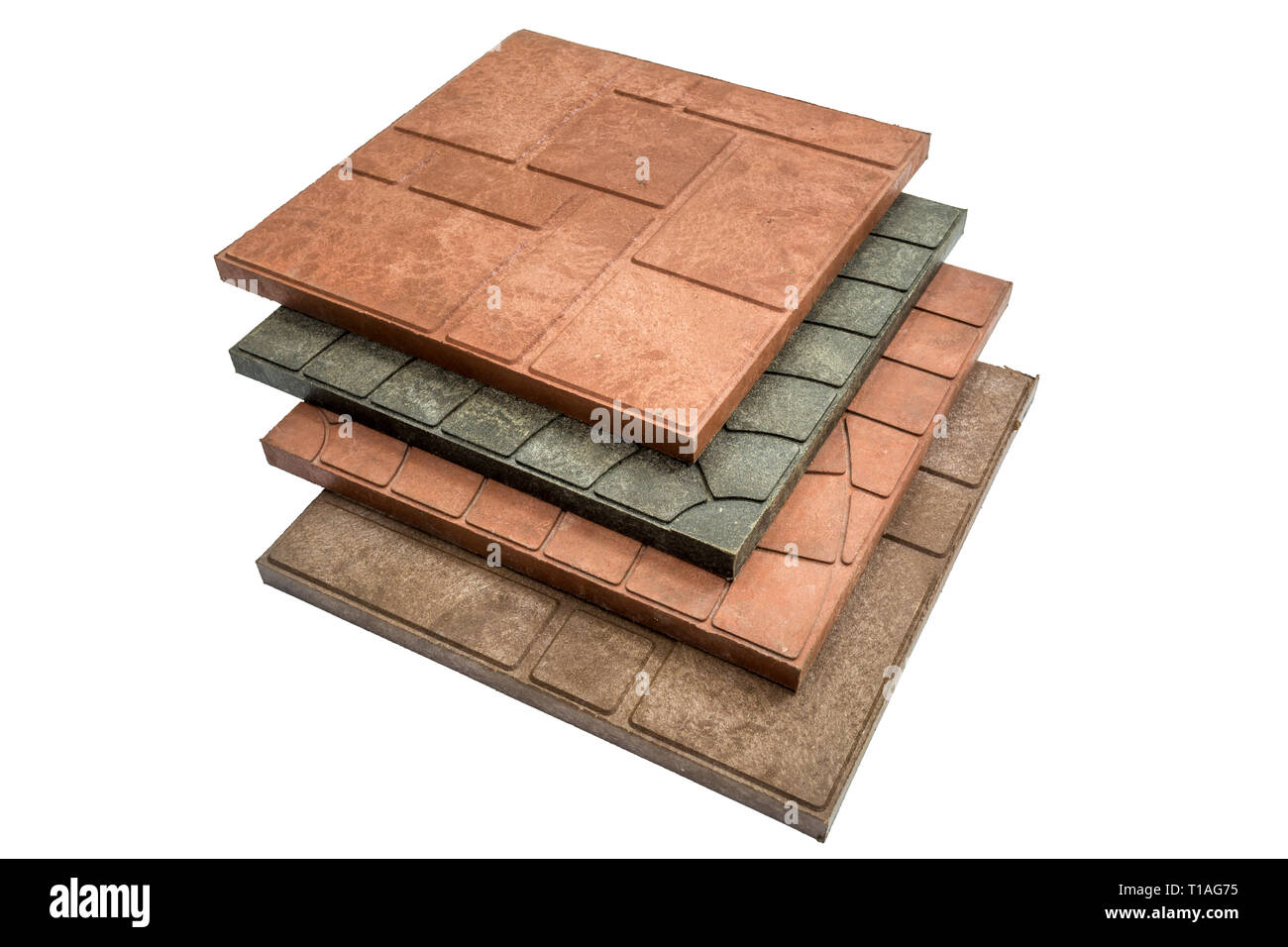 eco-parking paving slabs made of recycled plastic waste isolated on ...
