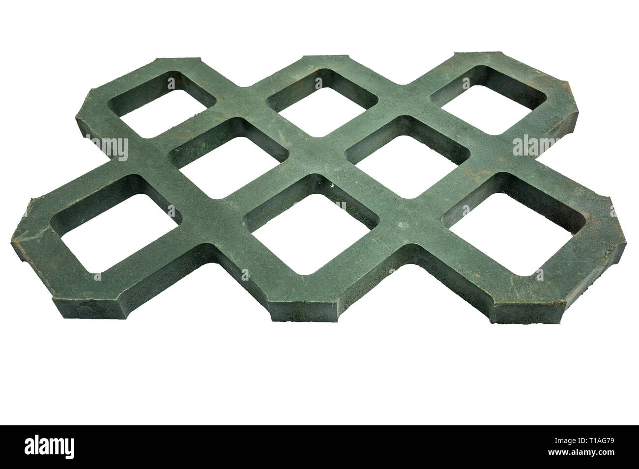 eco-parking paving slabs made of recycled plastic waste isolated on ...