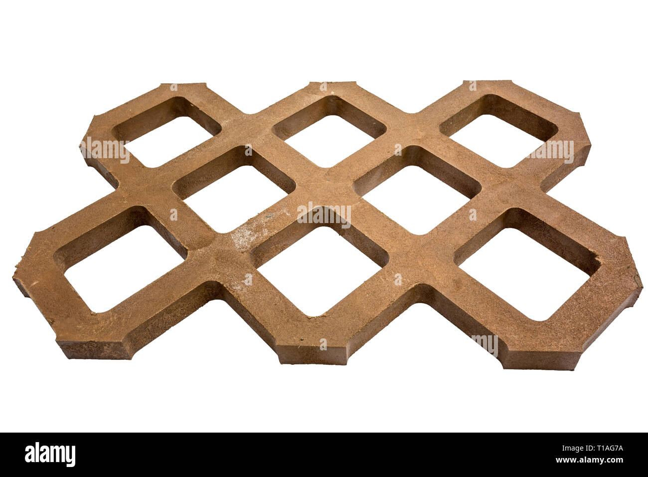 eco-parking paving slabs made of recycled plastic waste isolated on ...