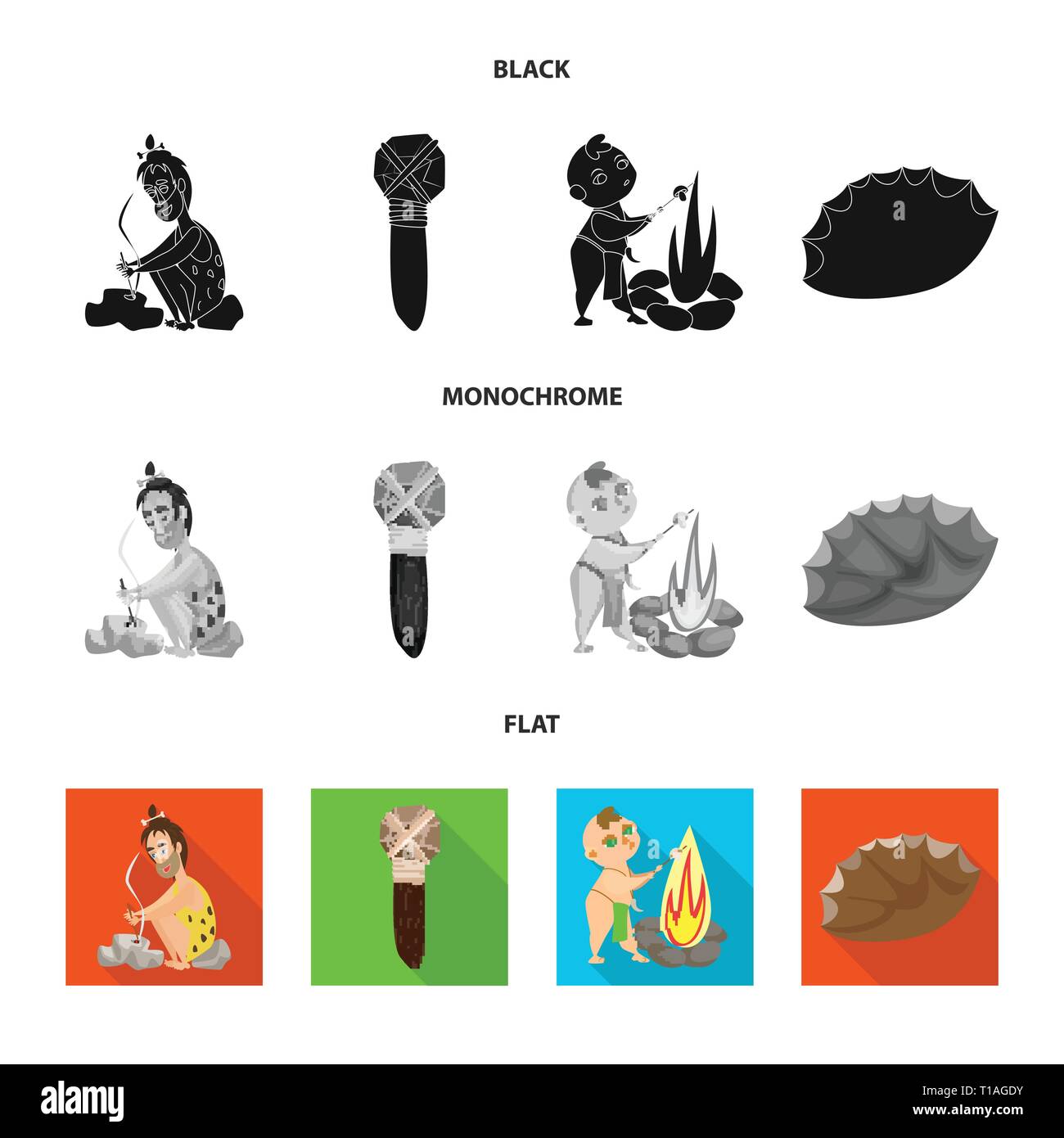 Flint fire prehistoric hi-res stock photography and images - Alamy