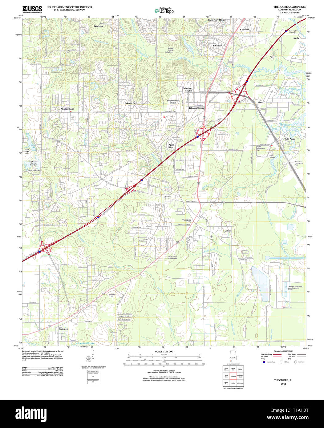Theodore alabama map hi-res stock photography and images - Alamy