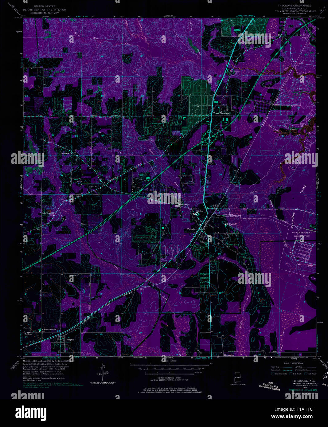 Theodore alabama map hi-res stock photography and images - Alamy