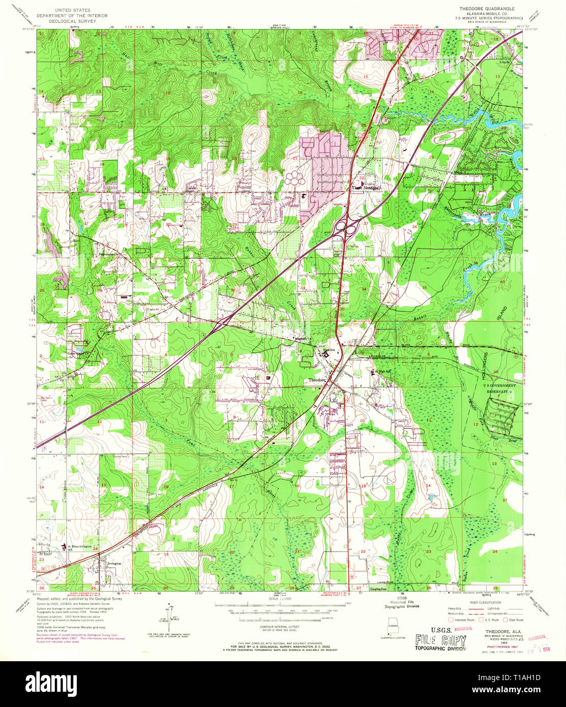 Theodore alabama map hi-res stock photography and images - Alamy