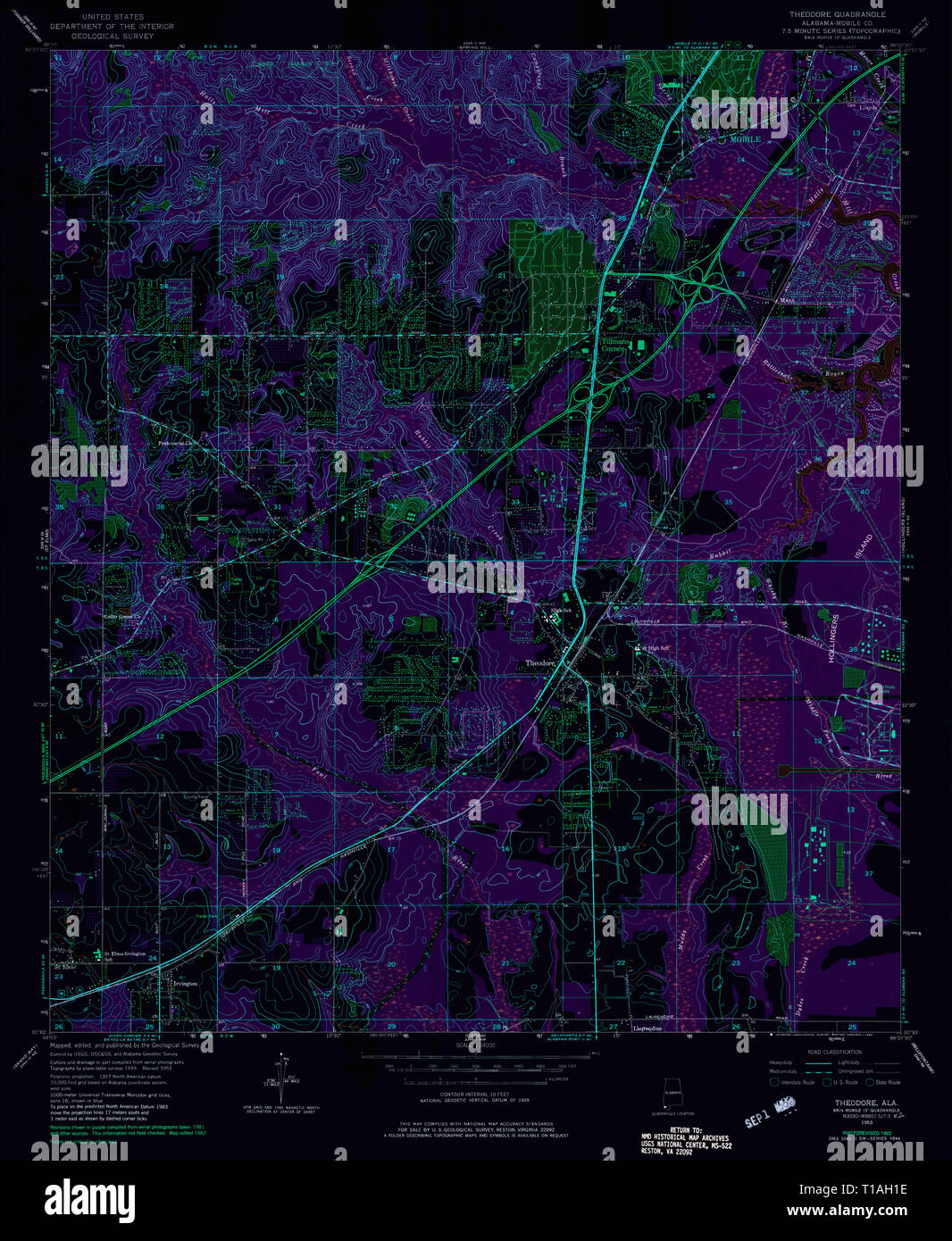 Theodore alabama map hi-res stock photography and images - Alamy