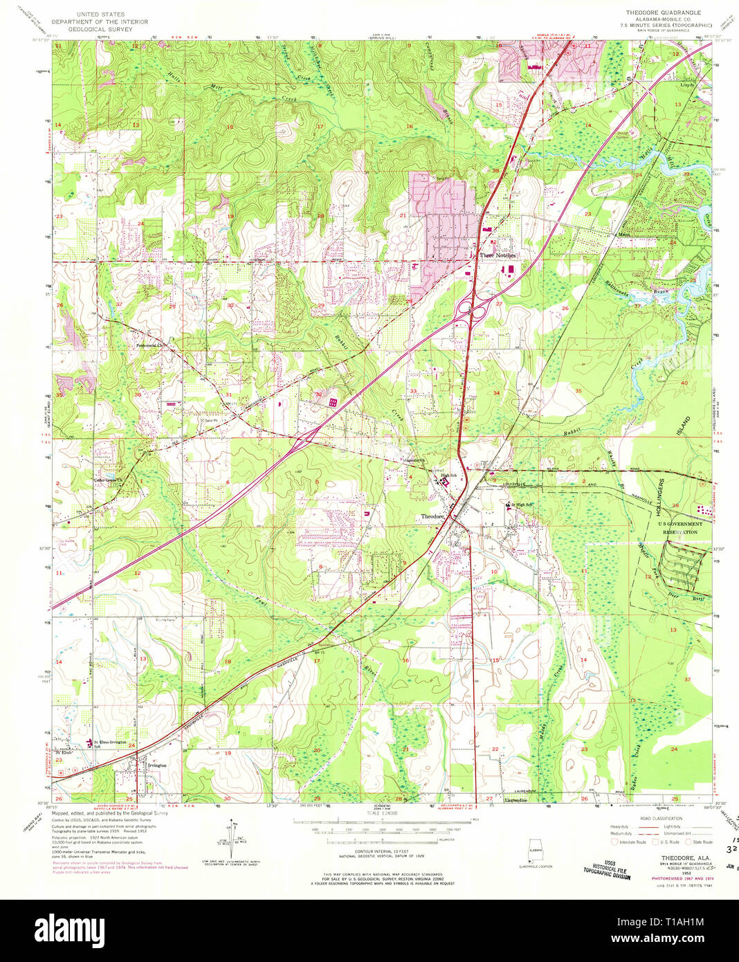 Theodore alabama map hi-res stock photography and images - Alamy