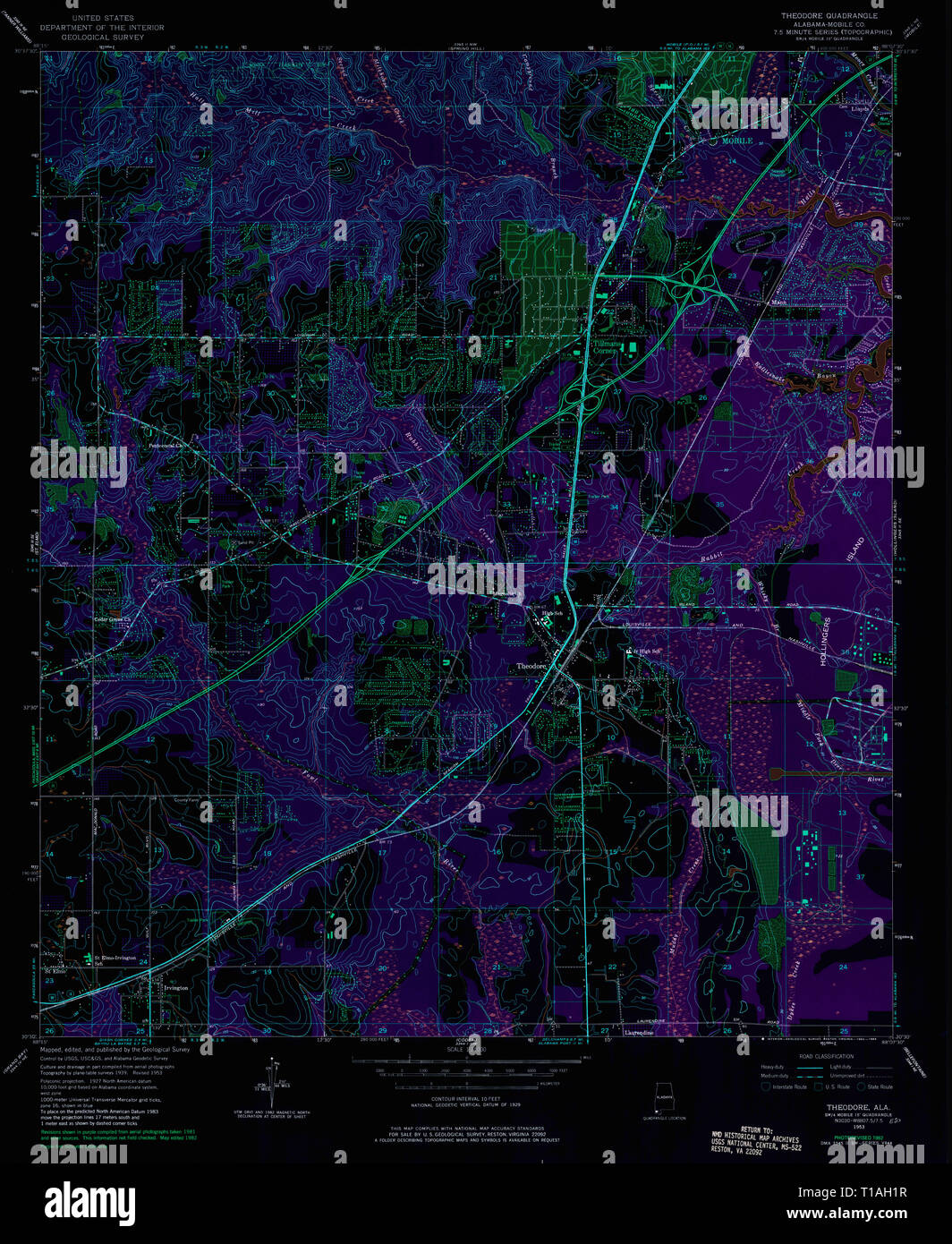 Theodore alabama map hi-res stock photography and images - Alamy