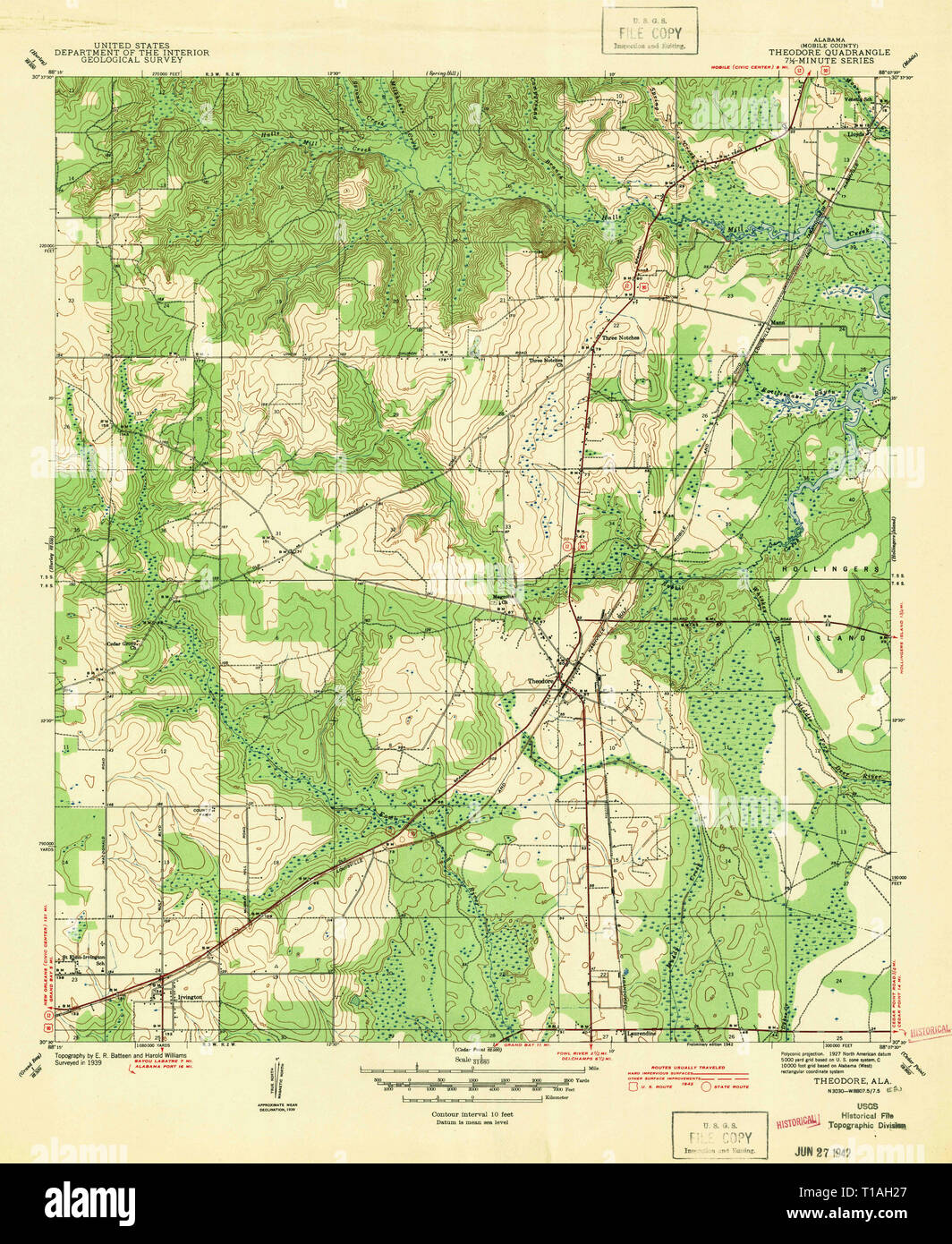 Theodore alabama map hi-res stock photography and images - Alamy