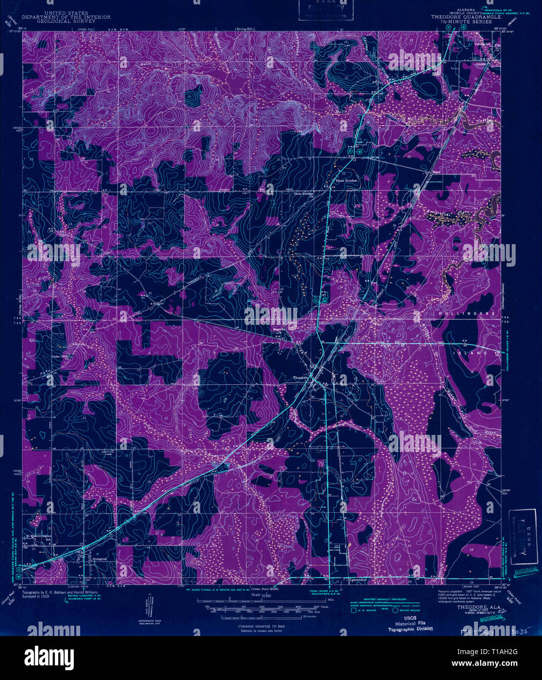 Theodore alabama map hi-res stock photography and images - Alamy