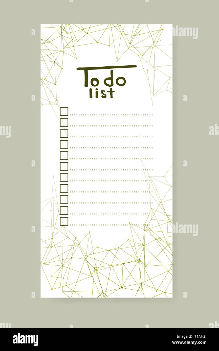 To do list. Design with abstract lines and dots. Vector illustration ...