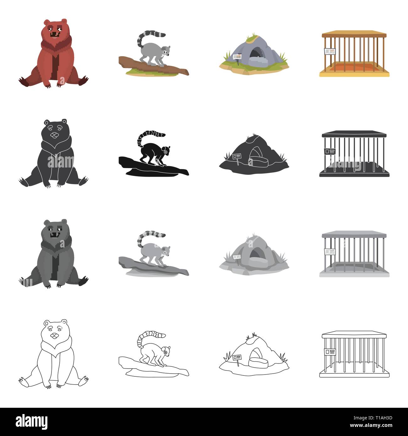 bear,lemur,cave,cell,brown,monkey,empty,cute,Africa,grizzly,jail,sleep ...