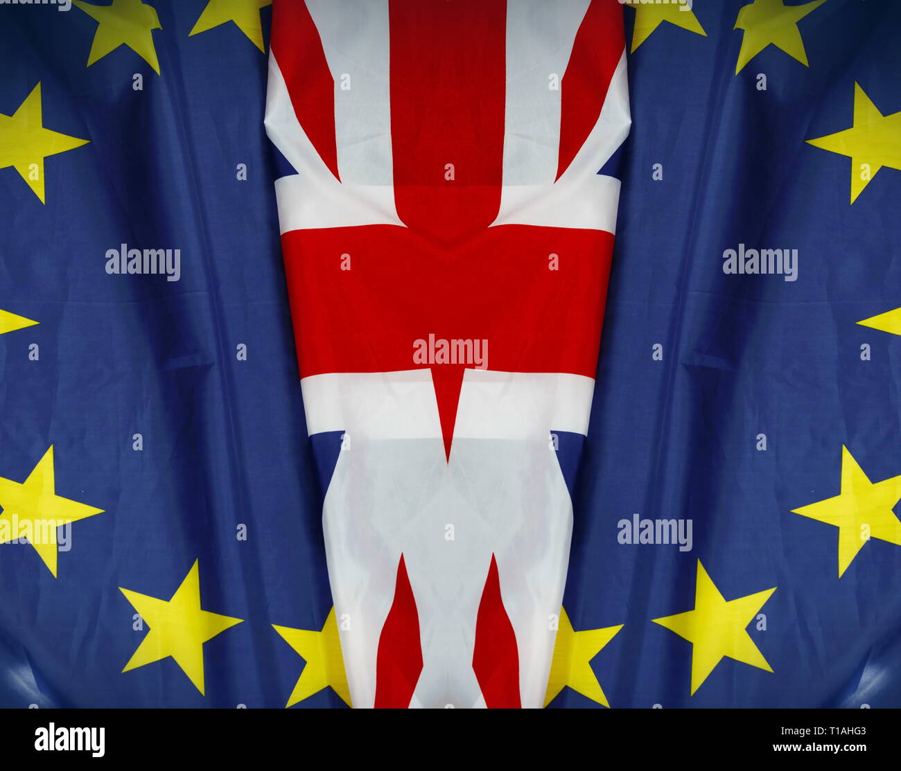 United Kingdom and European union flags combined Stock Photo - Alamy